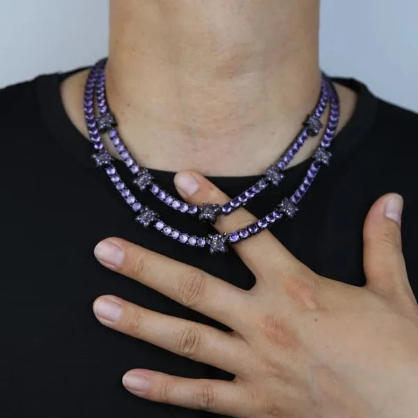 RICH GENGAR TENNIS CHAIN 5mm (Titanium & Altın Kaplama) – Richie Rich ...